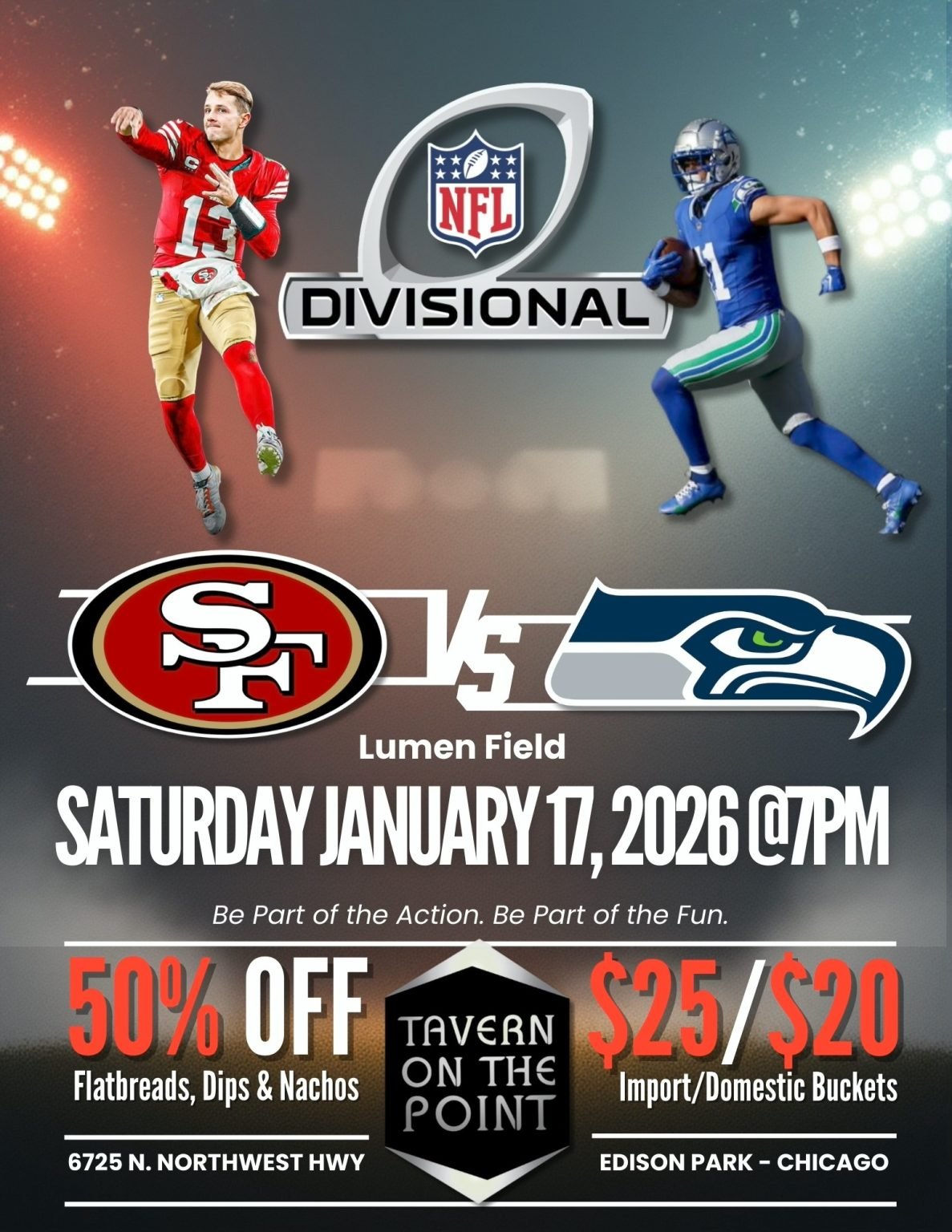 San Francisco 49ers x Seattle Seahawks • Edison Park, Park Ridge ...
