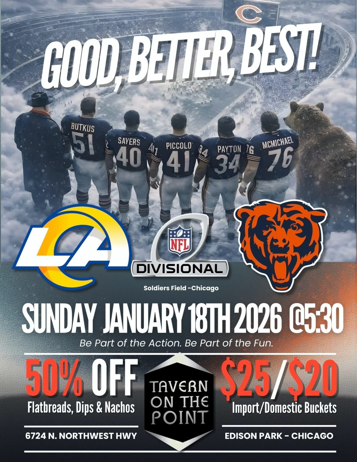 Chicago Bears NFL Divisional Matchup • Edison Park, Park Ridge, Norwood ...